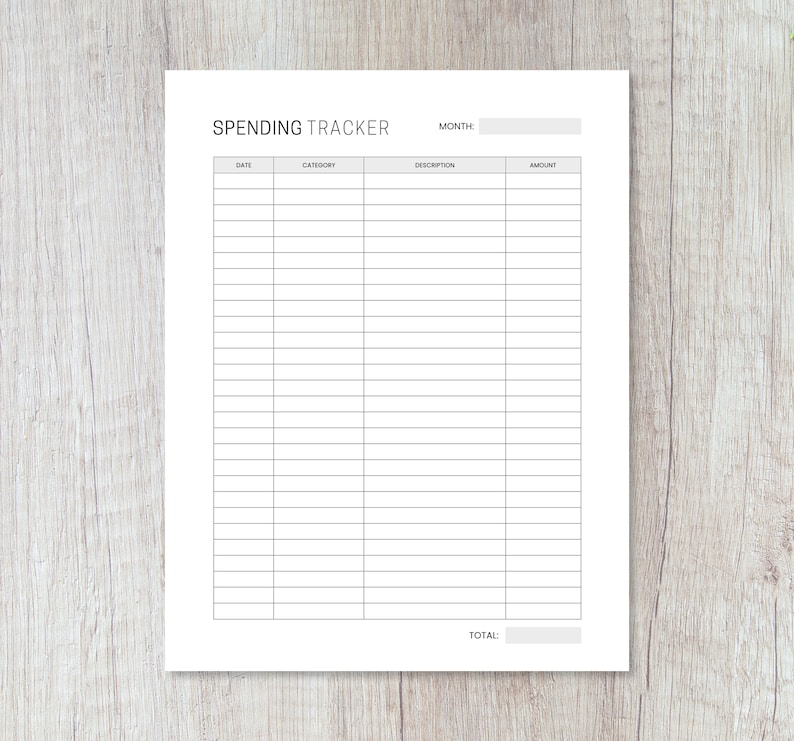 Spending Tracker Printable | Monthly Expense Log | Business Expense ...