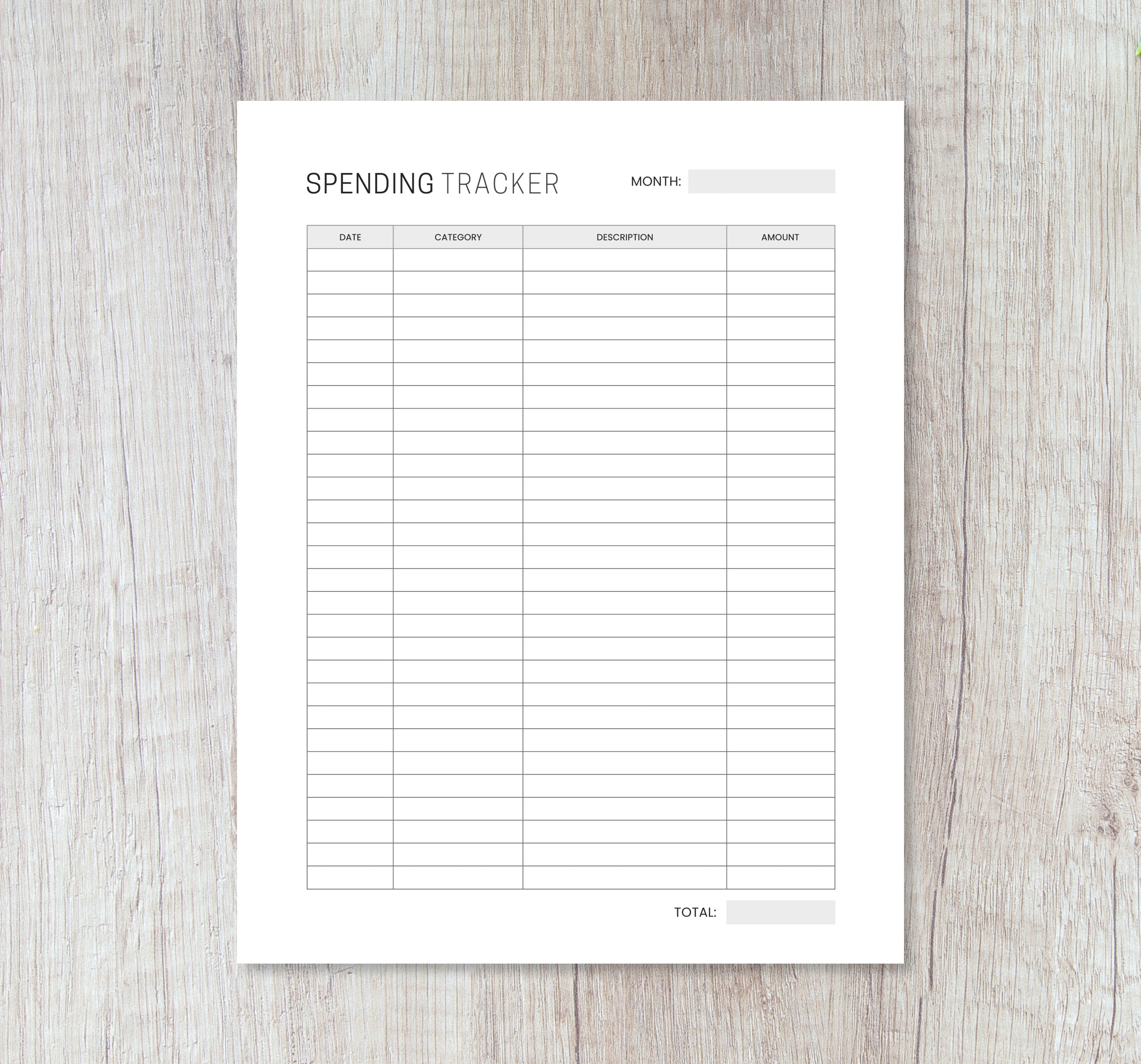 Spending Tracker Printable | Monthly Expense Log | Business Expense ...