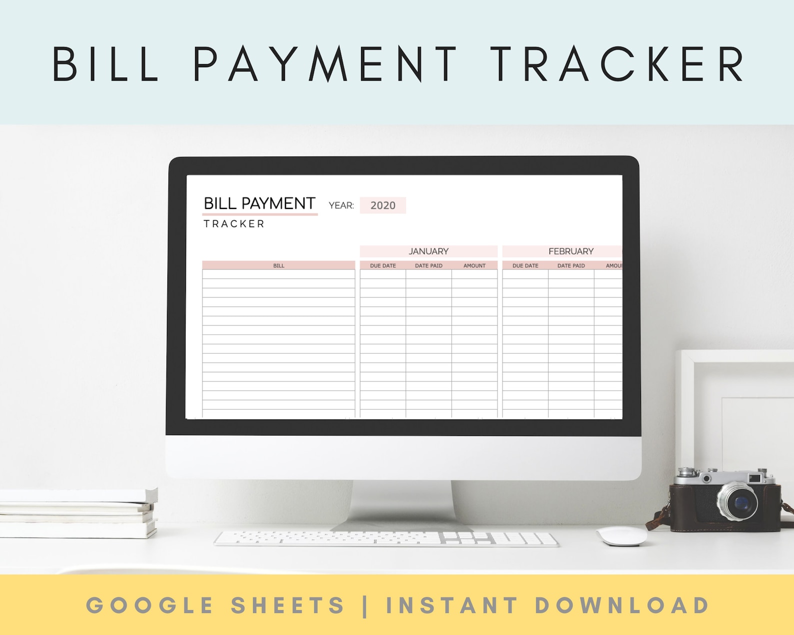 Bill Payment Tracker Spreadsheet Bill Pay Organizer Template - Etsy