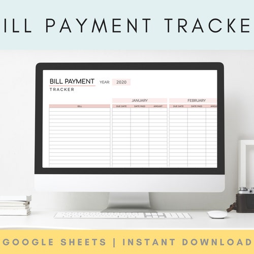 Bill Payment Tracker Spreadsheet Bill Pay Organizer Template - Etsy