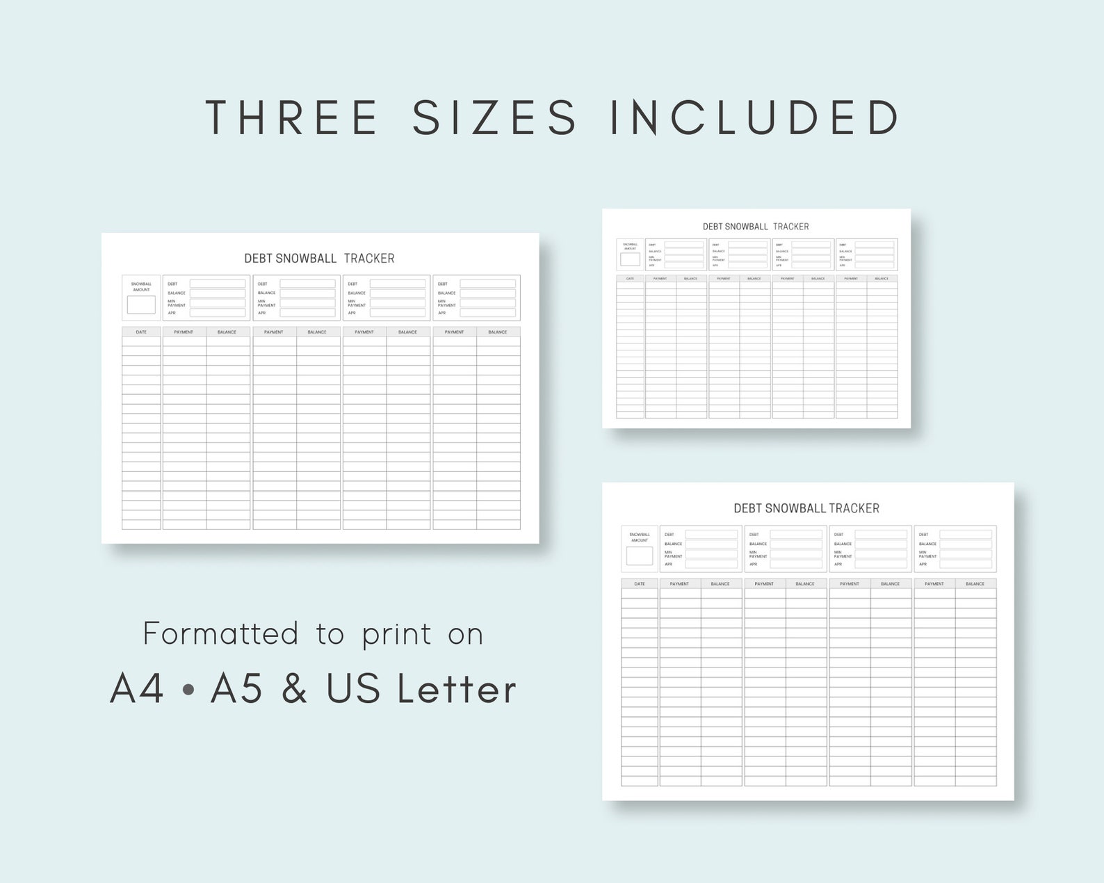 Debt Snowball Tracker Printable | Debt Payment Worksheet | Debt Payoff ...