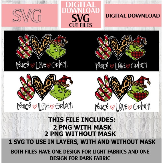 Peace Love Grinch SVG File Personalized Gift | Etsy