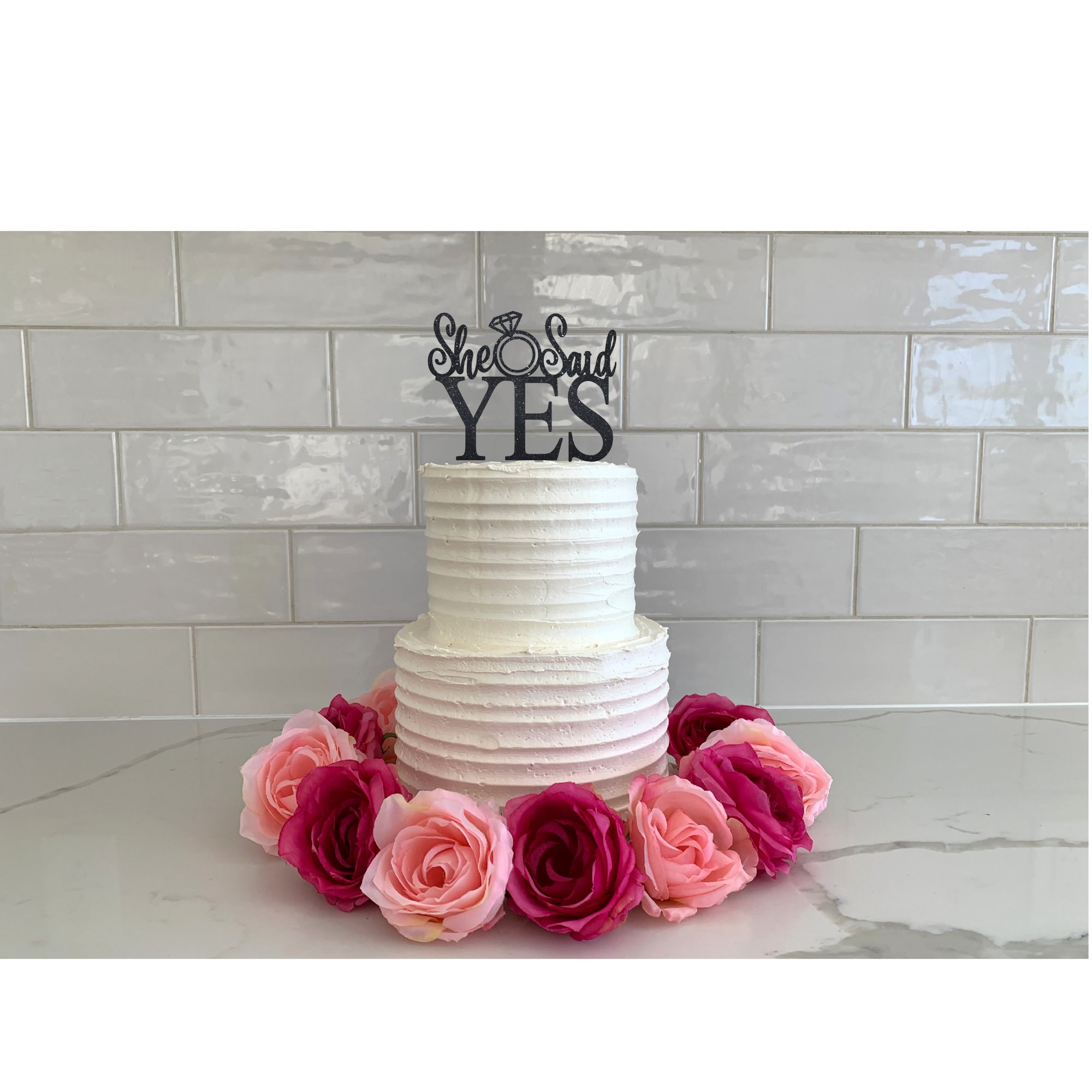 She Said Yes Cake Topper cake topper she said yeswedding | Etsy
