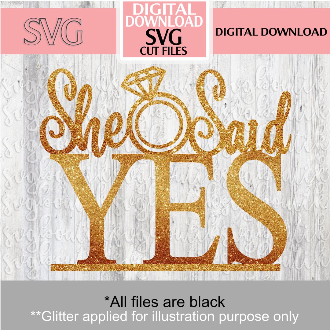 She Said Yes Cake Topper, Cake Topper, She Said Yes,wedding Cake Topper ...