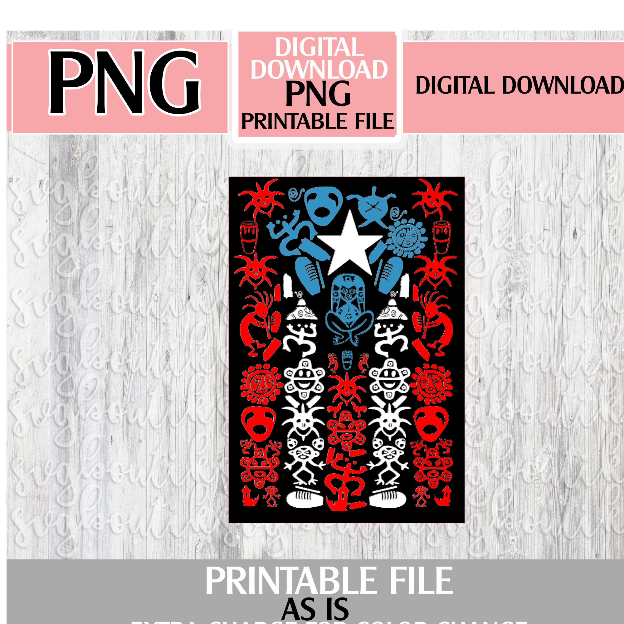 Bandera de Puerto Rico / Símbolos Taínos / Boricua - Etsy México