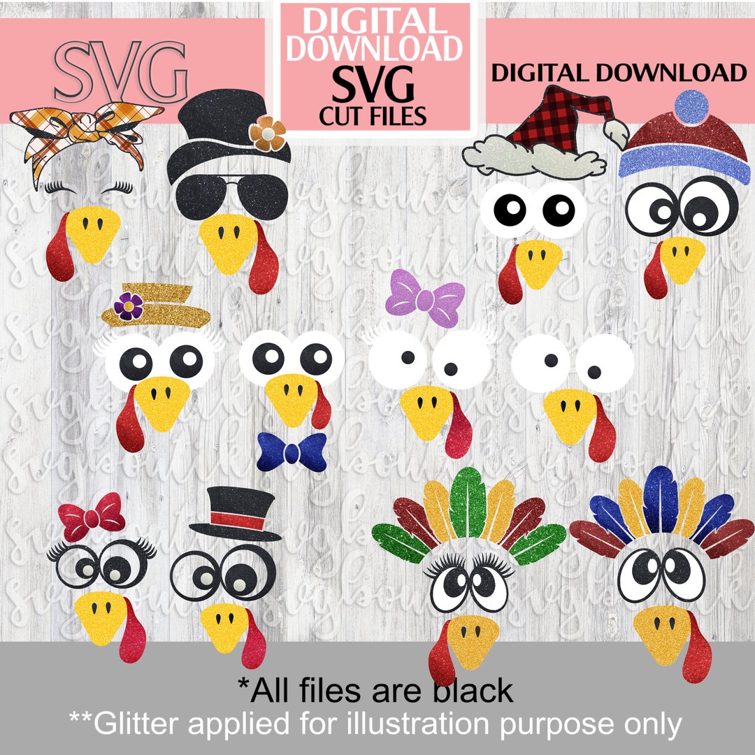 Thanksgiving, Turkey Faces, SVG File - Etsy