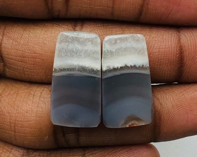Banded Agate Rectangle Shape Matching Pair for Jewelry Making ...