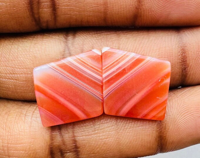 Red Agate Fancy Shape Matching Pair for Jewelry Making,,, 15X15X4 Mm ...