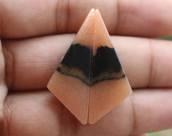Fanta Jade Fancy Shape Matching Pair for Earrings Making ,,, 38X12X3 Mm ...