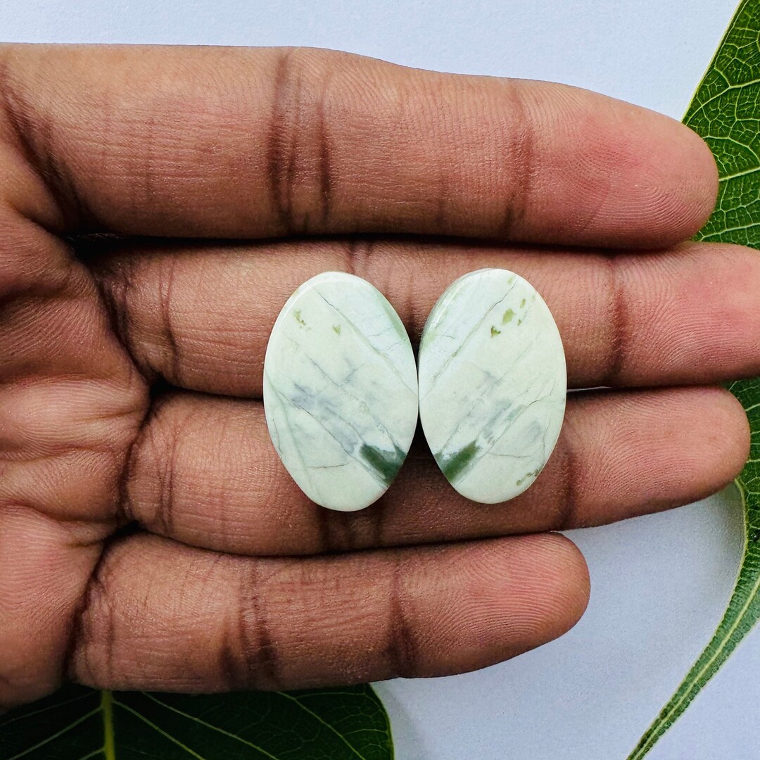 Serpentine Oval Shape Matching Pair for Jewelry Making,,, 23X14X4 Mm ...