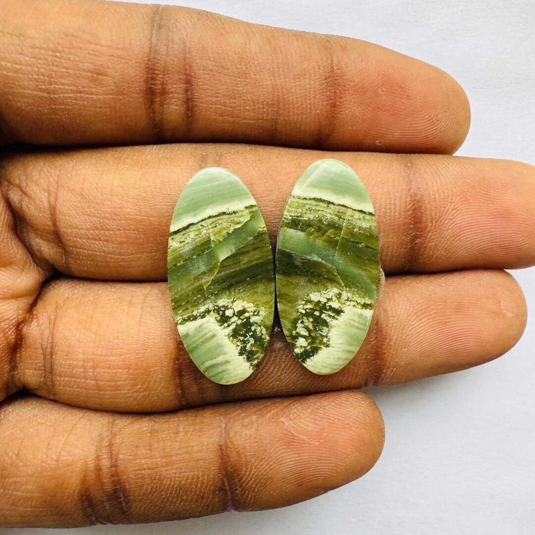 Serpentine Oval Shape Matching Pair for Jewelry Making,,, 26X12X4 Mm ...