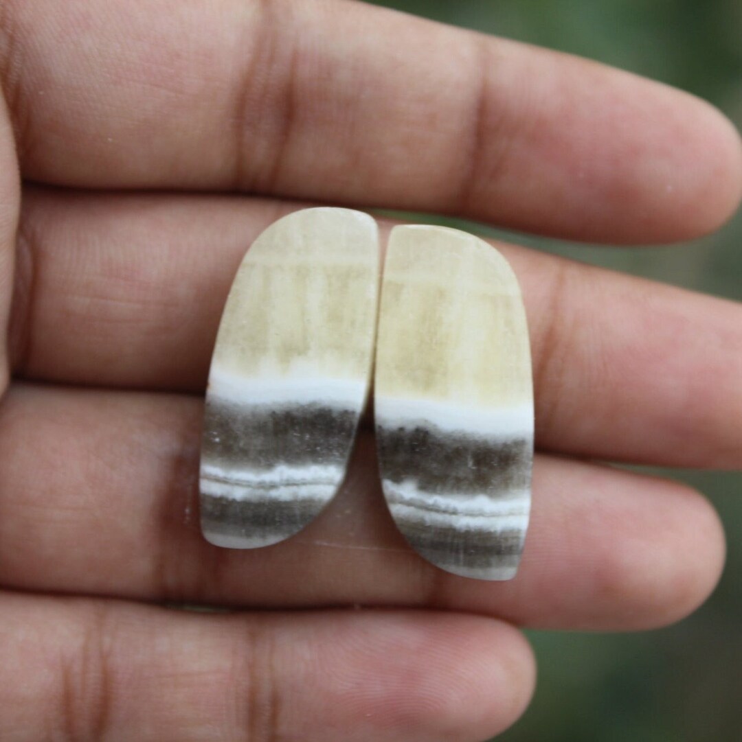 Yellow Calcite Fancy Shape Matching Pair, Gemstone for Earrings Making ...