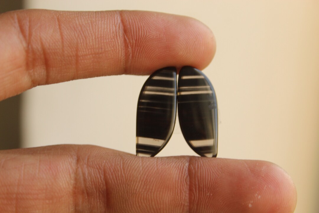 Midnight Obsidian - Fancy Shape Matching Pair, Cabochon for Jewelry ...