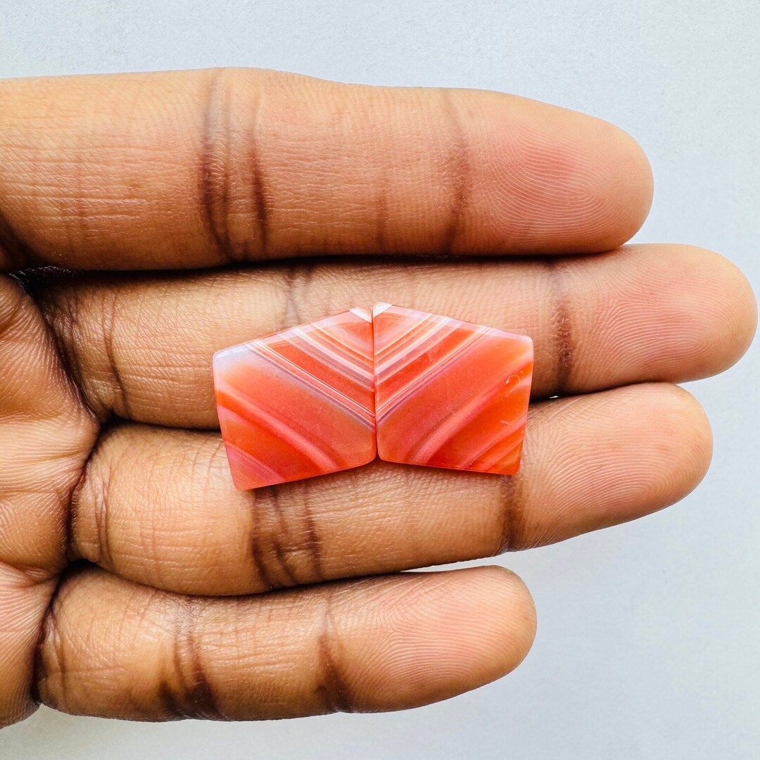 Red Agate Fancy Shape Matching Pair for Jewelry Making,,, 15X15X4 Mm ...
