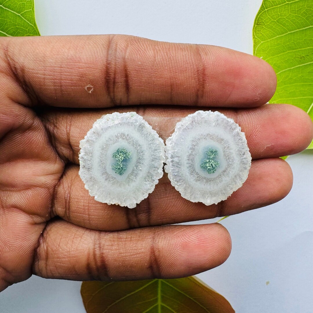 Solar Quartz Round Shape Matching Pair for Jewelry Making,,, 24X22X5 Mm ...