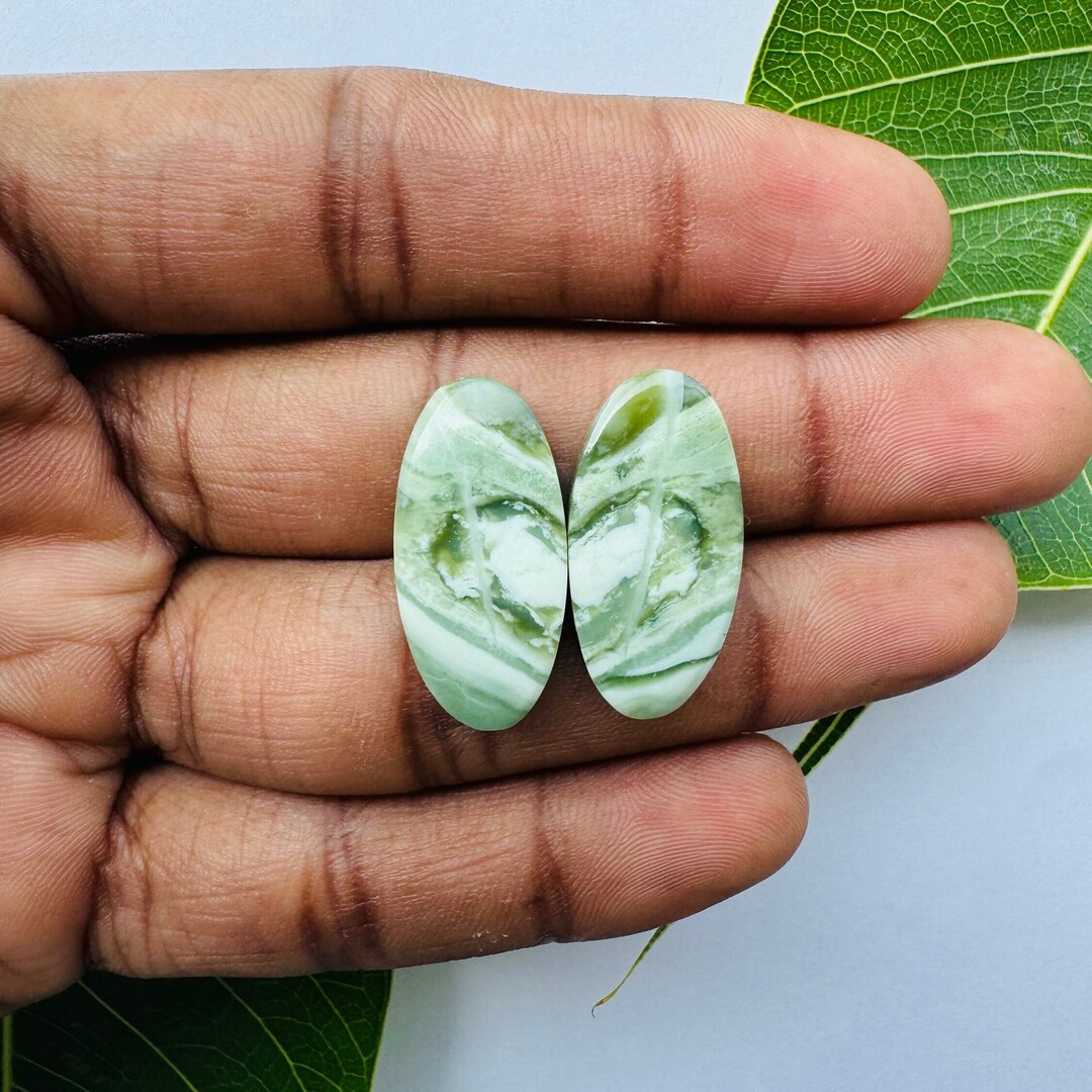 Serpentine Oval Shape Matching Pair for Jewelry Making,,, 24X11X4 Mm ...