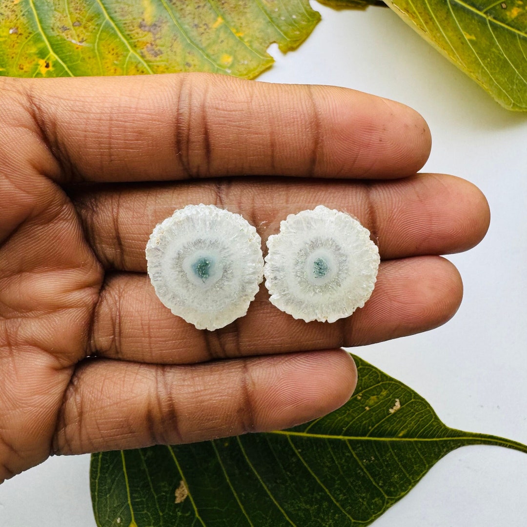 Solar Quartz Round Shape Matching Pair for Jewelry Making,,, 21X20X5 Mm ...