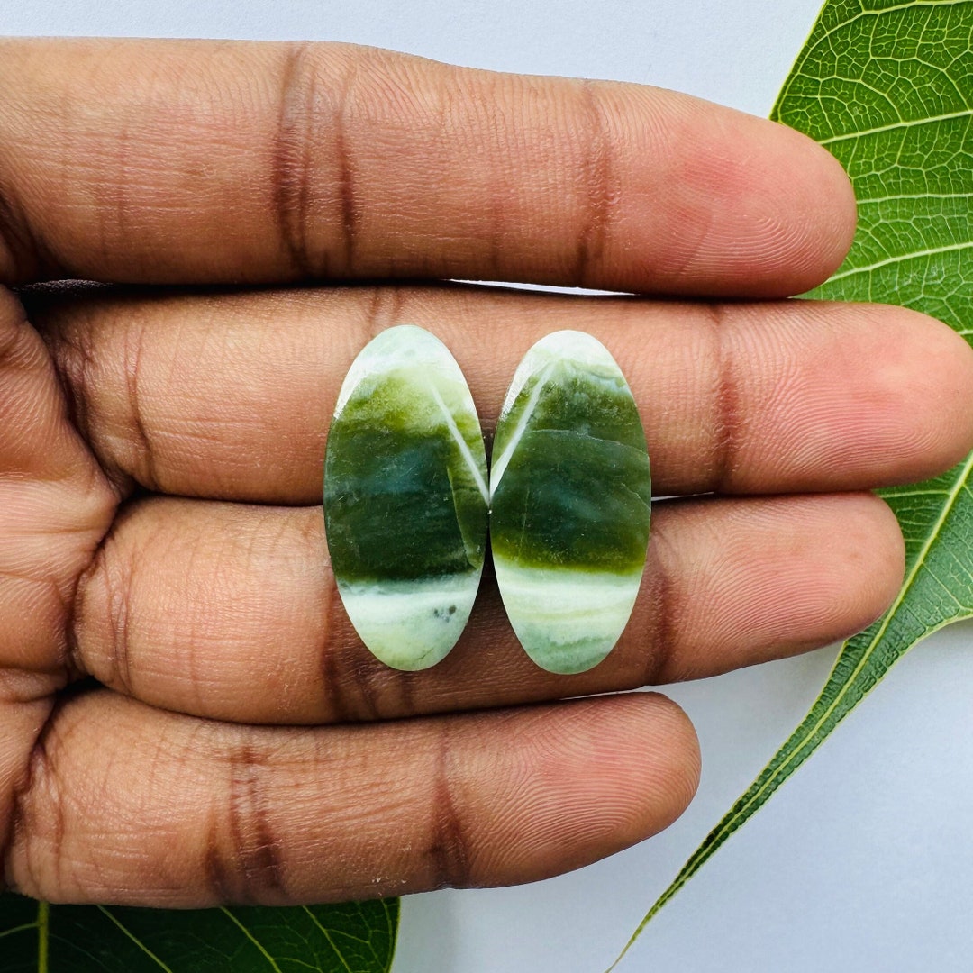 Serpentine Oval Shape Matching Pair for Jewelry Making,,, 25X11X4 Mm ...