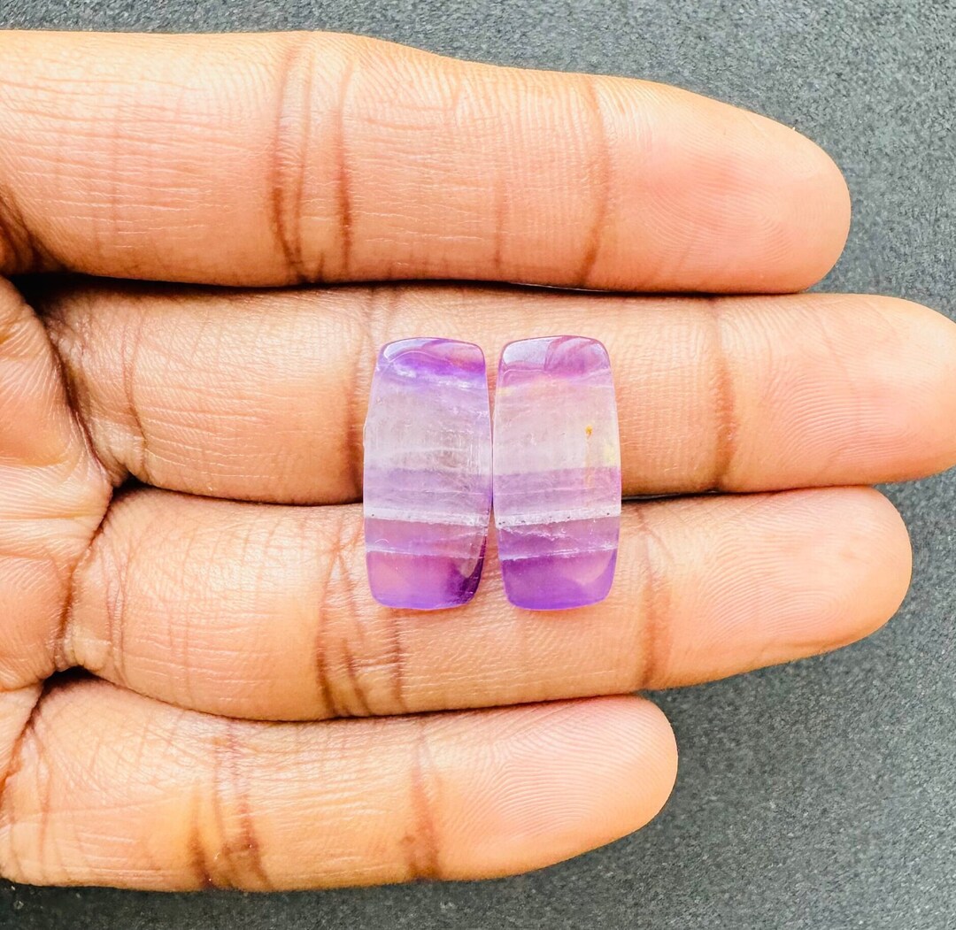 Amethyst Rectangle Shape Matching Pair for Jewelry Making,,, 20X9X3 Mm ( Free Drilling Available ...