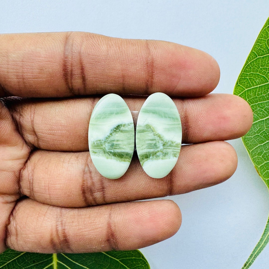 Serpentine Oval Shape Matching Pair for Jewelry Making,,, 24X14X4 Mm ...