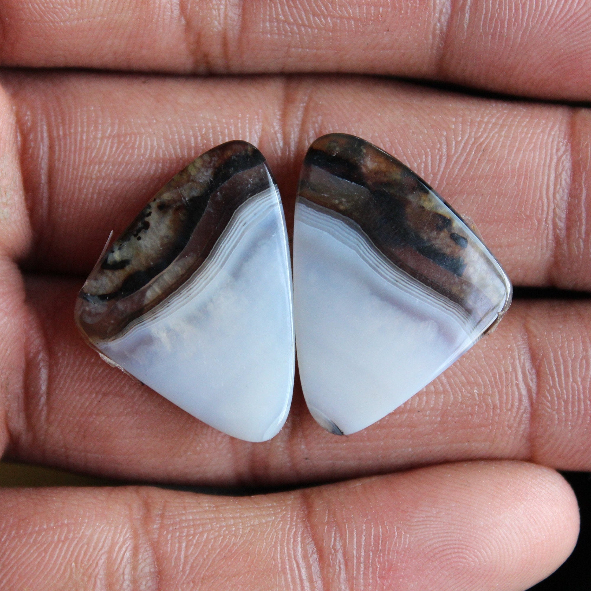 Genuine Agate Fancy Shape Matching Pair28x20x4mm Free - Etsy UK
