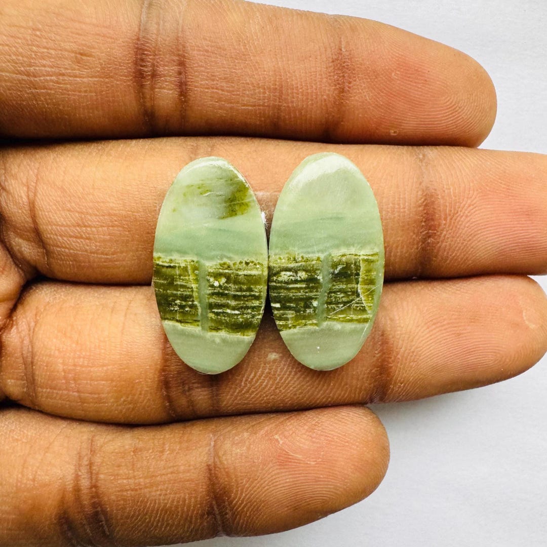 Serpentine Oval Shape Matching Pair for Jewelry Making,,, 24X14X4 Mm ...