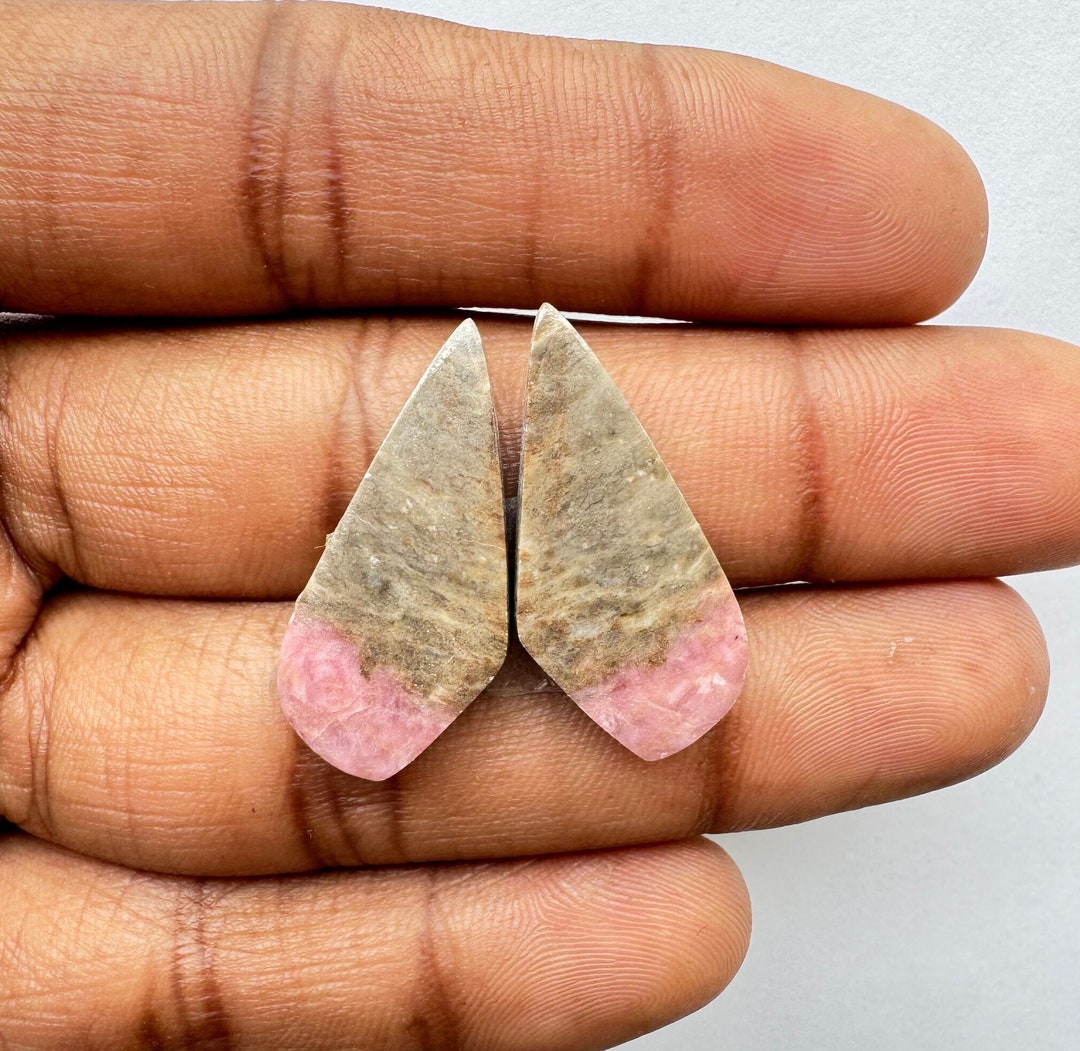 Rhodonite Gemstone- Pear Shape Matching Pair for Jewelry Making ...