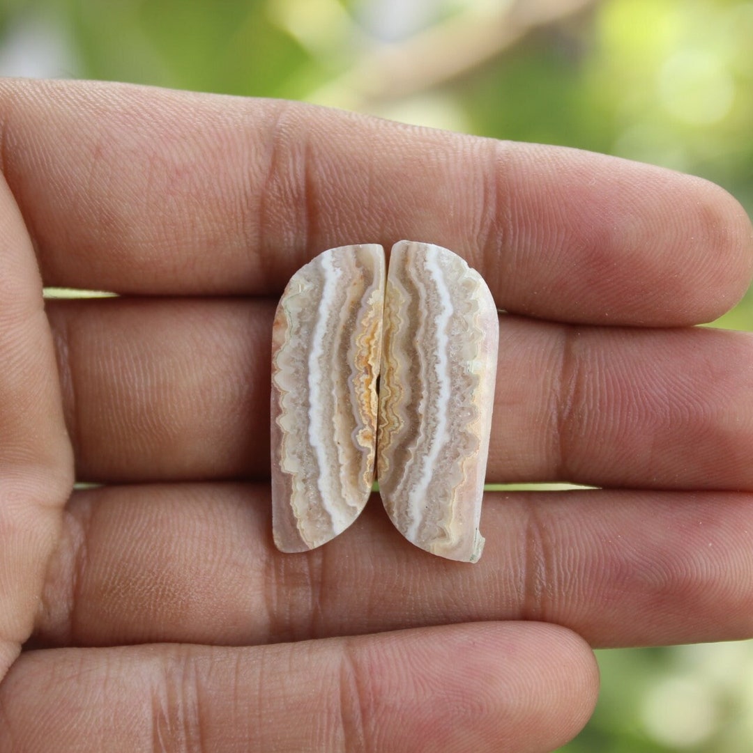 Lace Agate Gemstone - Fancy Shape Matching Pair for Jewelry Making ...