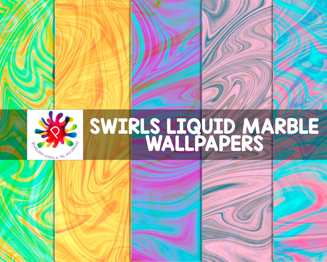 Colorful Swirls Digital Paper Wallpapers Marble Scrapbook - Etsy