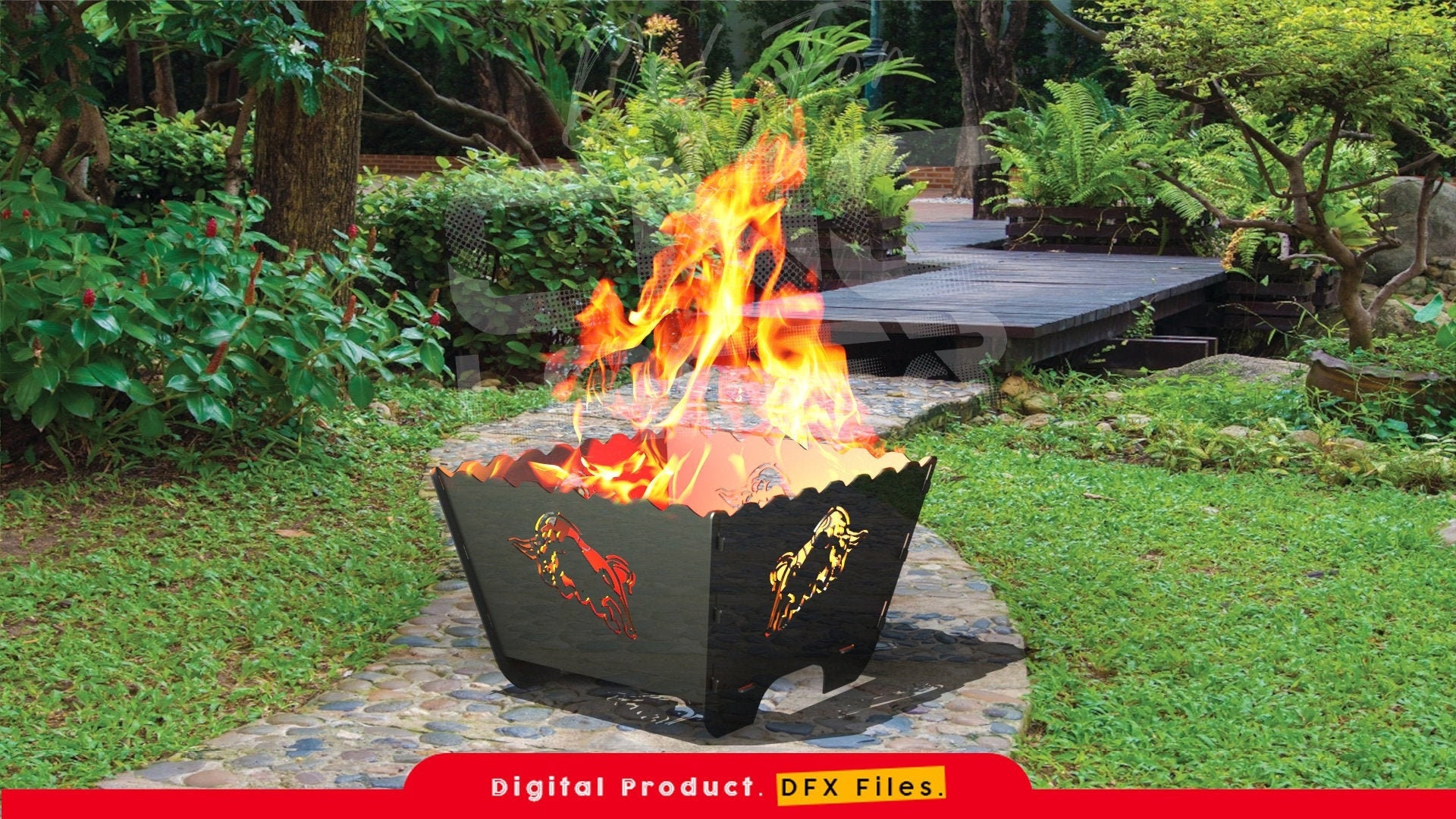 Square Steel Fire Pit, Plasma Files, Grid Fire Pit, Foldable, CNC File ...