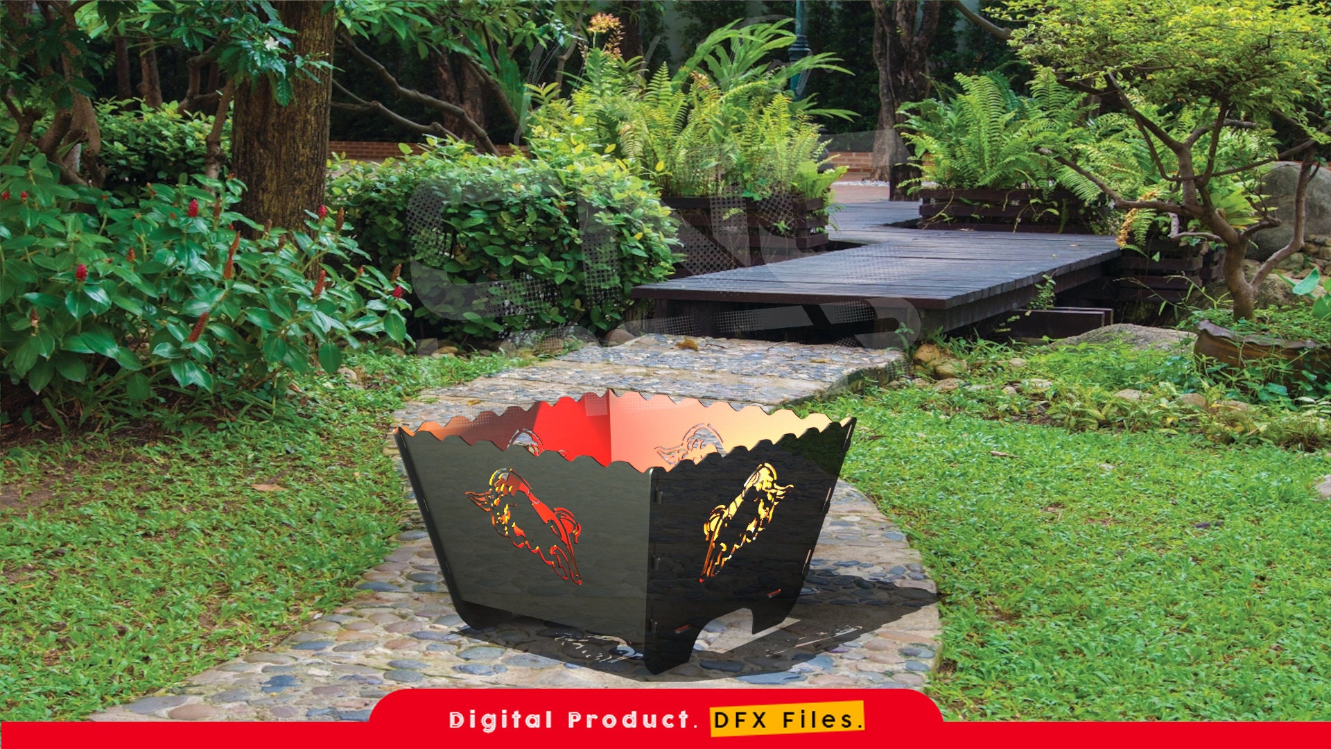 Square Steel Fire Pit, Plasma Files, Grid Fire Pit, Foldable, CNC File ...