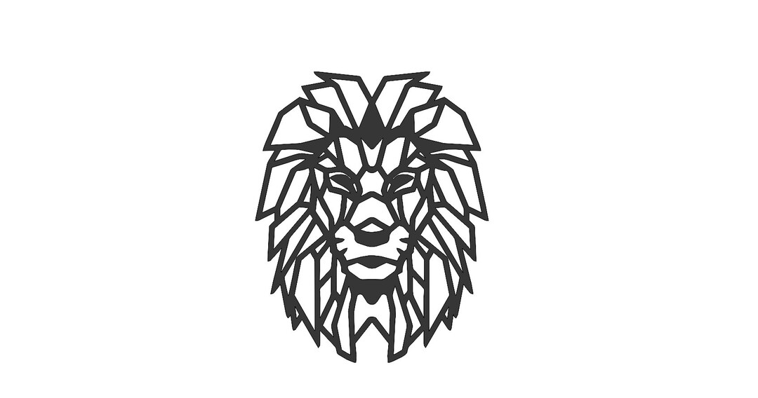 Geometric Lion Dxf File Lion Dxf Plasma Laser Waterjet - Etsy