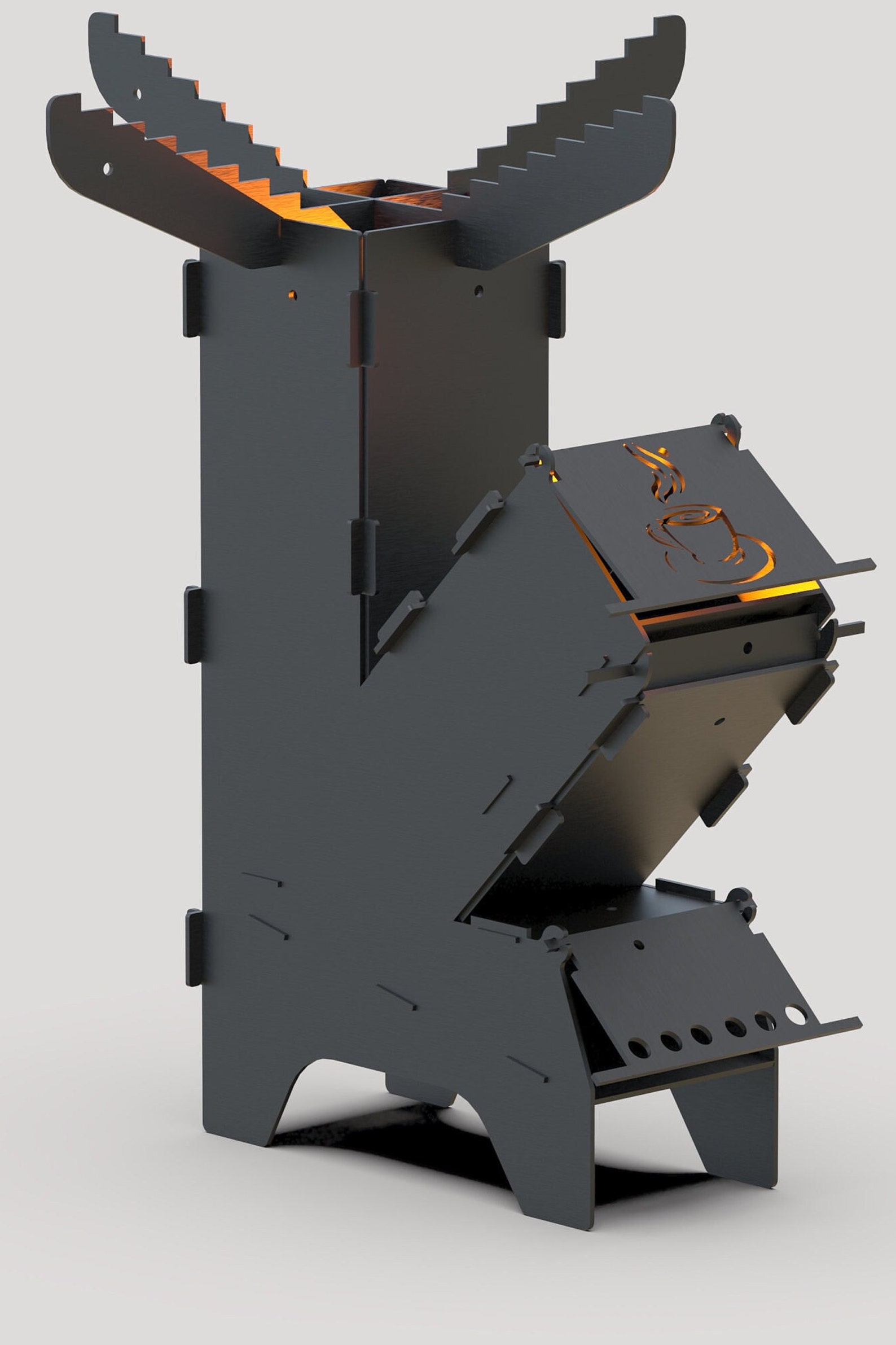 DIY Single Rocket Stove Dxf File Firebox | CNC Plasma Laser Cutting ...
