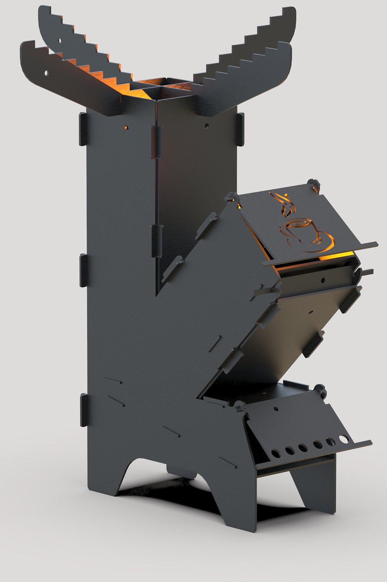 DIY Single Rocket Stove Dxf File Firebox | CNC Plasma Laser Cutting ...