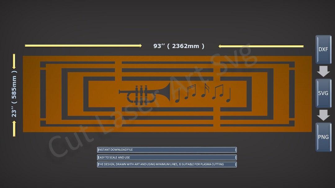Music Notes Pattern Panel Art | CNC Files Panel Dxf Laser Cutting ...