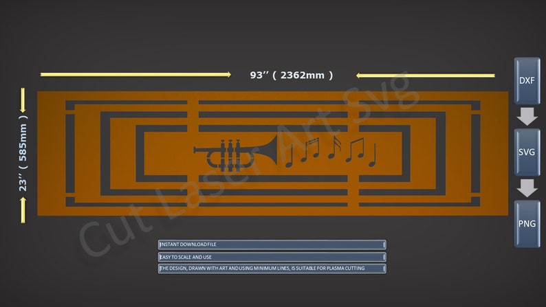 Music Notes Pattern Panel Art | CNC Files Panel Dxf Laser Cutting ...
