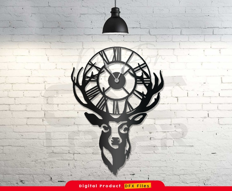 Metal Deer Clock Art | Deer Clock Svg | Plasma, Laser, Waterjet, Svg ...