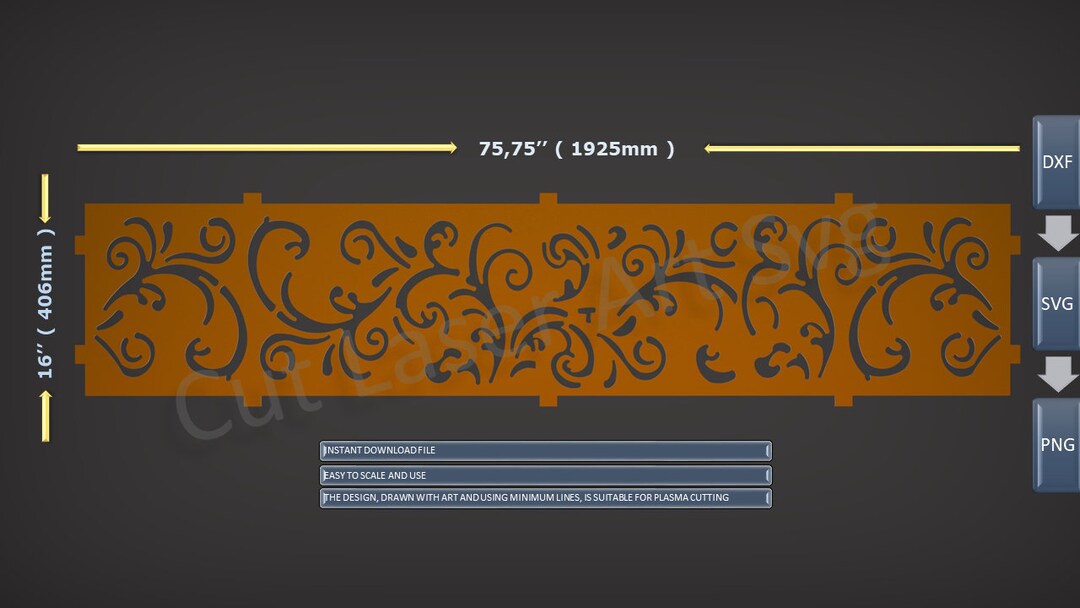 Railing Pattern Art | CNC Files Panel Dxf Laser Cutting , Plasma ...