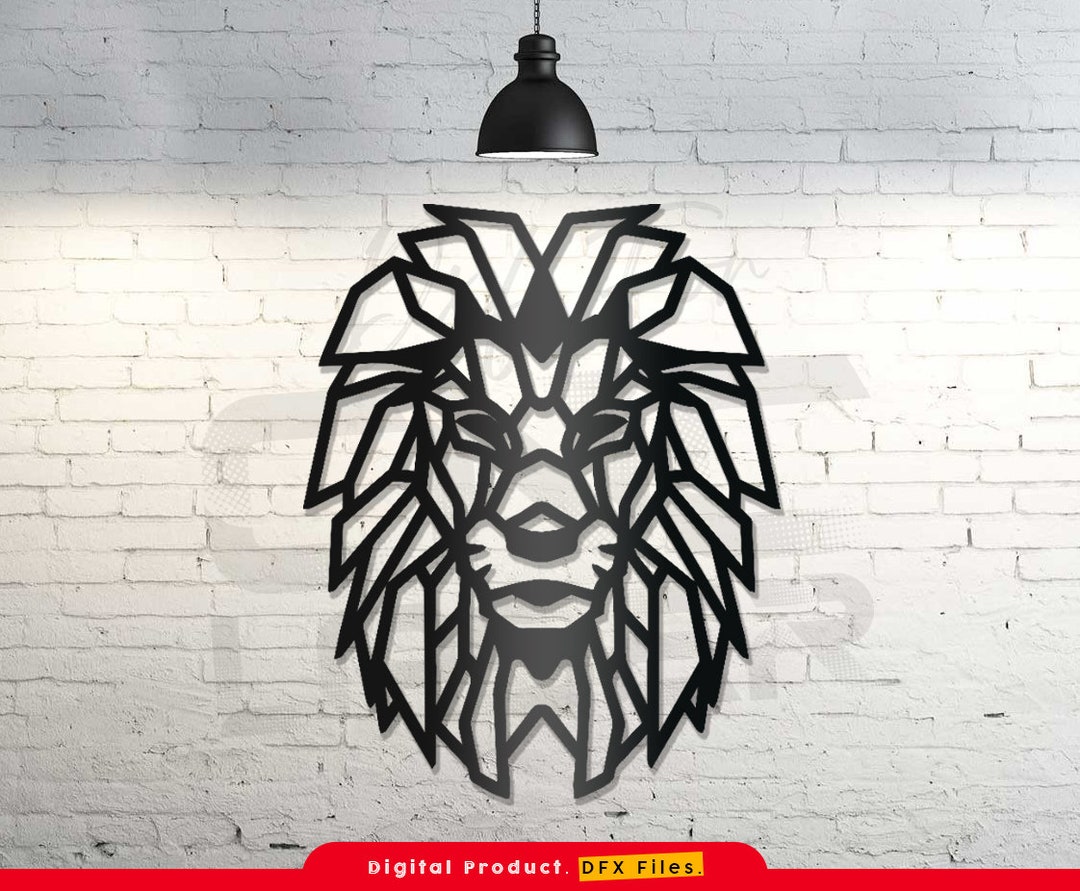 Geometric Lion Dxf File , Lion Dxf, Plasma, Laser, Waterjet, Svg, Dxf ...