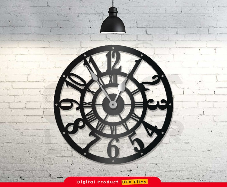 Reloj de pared Decoración Laser Cut Vector Template Plasma - Etsy México