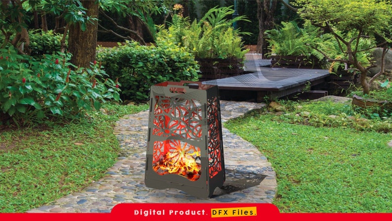 Flowering Luxe Fire Pit Dxf Modular Flame Pit Grid Fire - Etsy