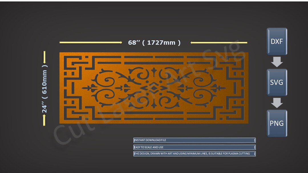 Metal Panel Pattern Motif | Laser Cutting Motif, CNC Cuting Svg, Dxf ...