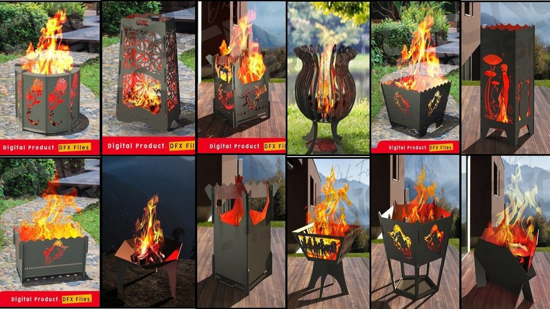 Outdoor All Drawings Fire Pit 12 Pieces - Etsy