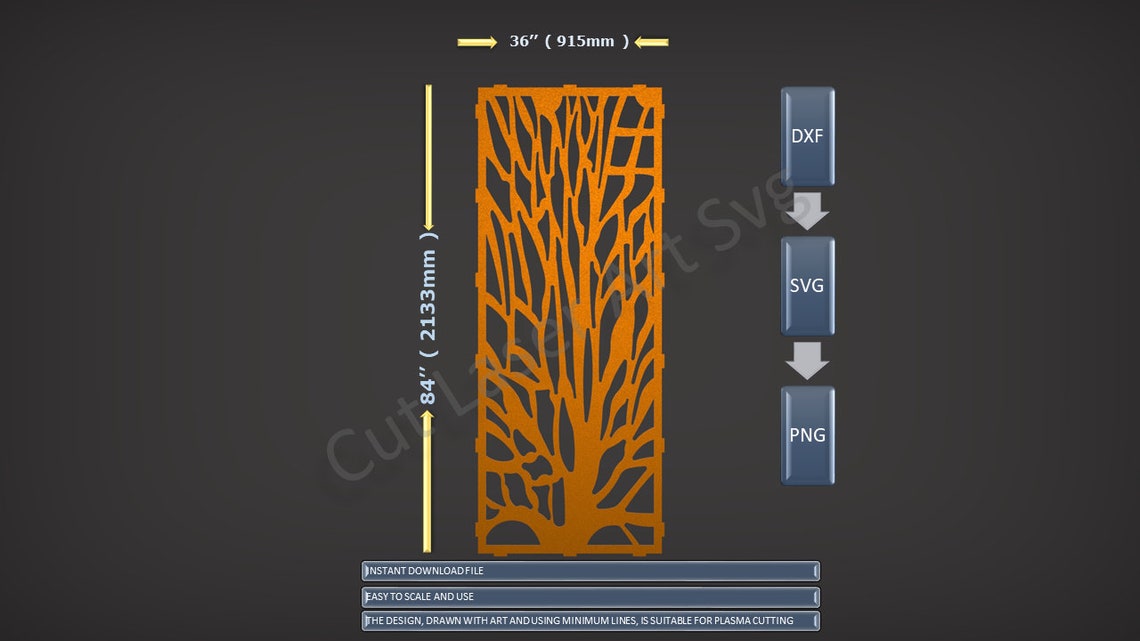 Branches Svg, All Panel, Trellis Dxf, Branches on the Wall, Laser ...