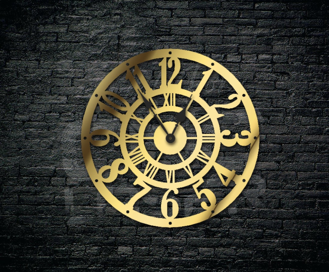 Metal Clock Decor Wall Clock Svg Plasma Laser Waterjet - Etsy