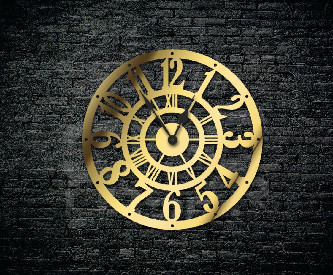 Metal Clock Decor Wall Clock Svg Plasma Laser Waterjet - Etsy