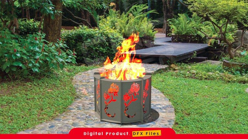 Circular Fire Pit, Plasma Files, Grid Fire Pit, Foldable, CNC File ...