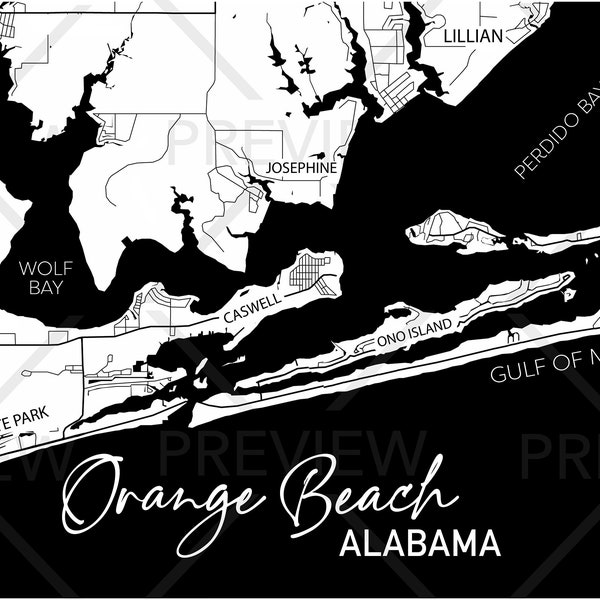 Orange Beach Al Map - Etsy
