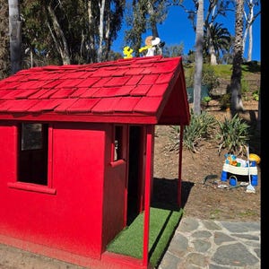 LARGE Snoopy Flying Ace Dog House Fence Line Garden Topper Woodstock ...