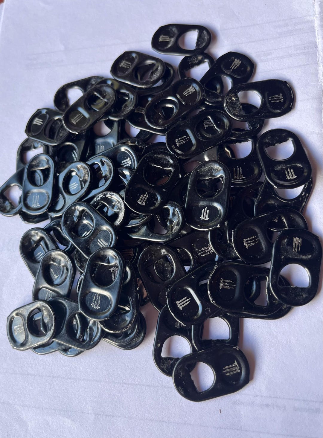 50 Black Aluminum Tabs Monster Drink Pull Pop Soda Beer Can Craft ...